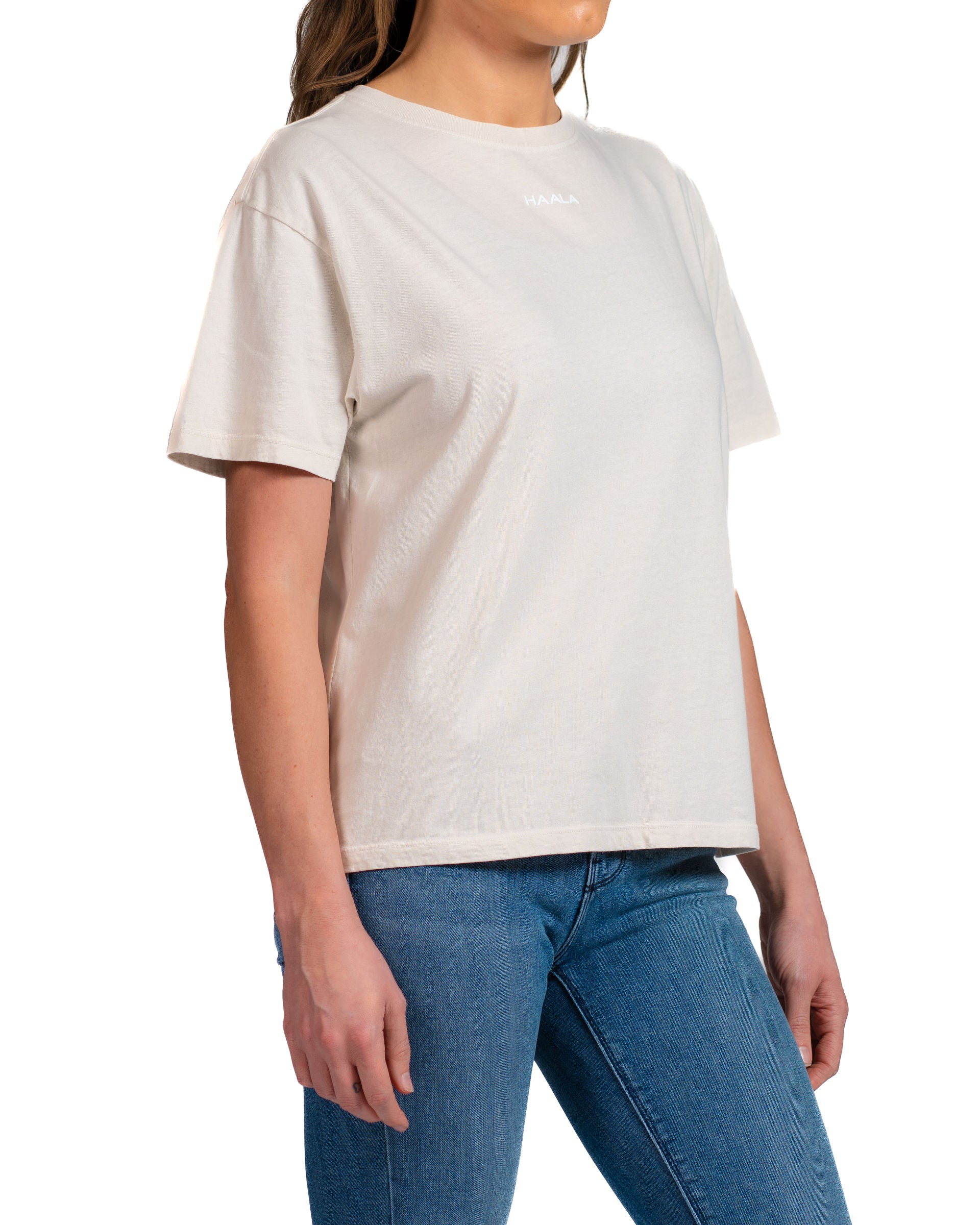 Relaxed Crew T-shirt : Bone White – HAALA Denim